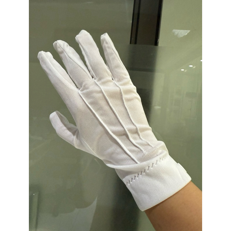 White Polyester Gloves with snap freesize | Shopee Philippines