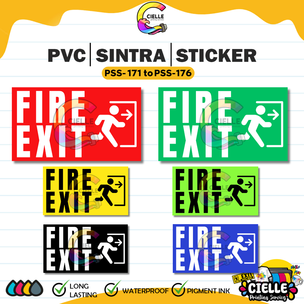 PVC │ SINTRA │ STICKER SIGNAGES (PSS-171&PSS-176) - FIRE EXIT Signage ...