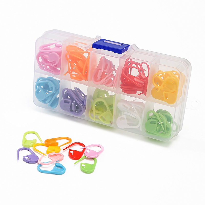 YA 100Pcs Markers box Stitch Mix Color Plastic Knitting Tools Locking ...