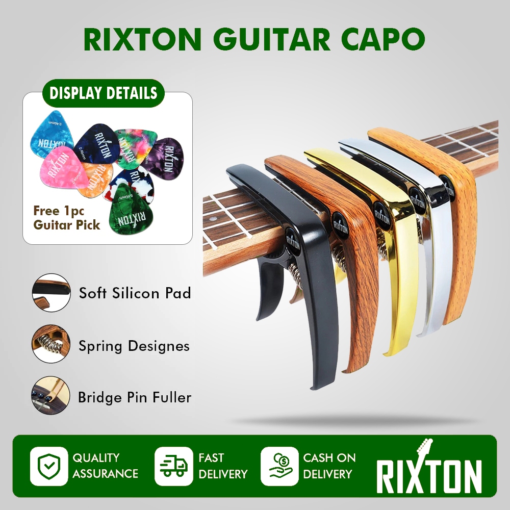 Rixton Guitar Capo LGL-06 Clamp Aluminium Alloy Metal Wood Grain Quick ...