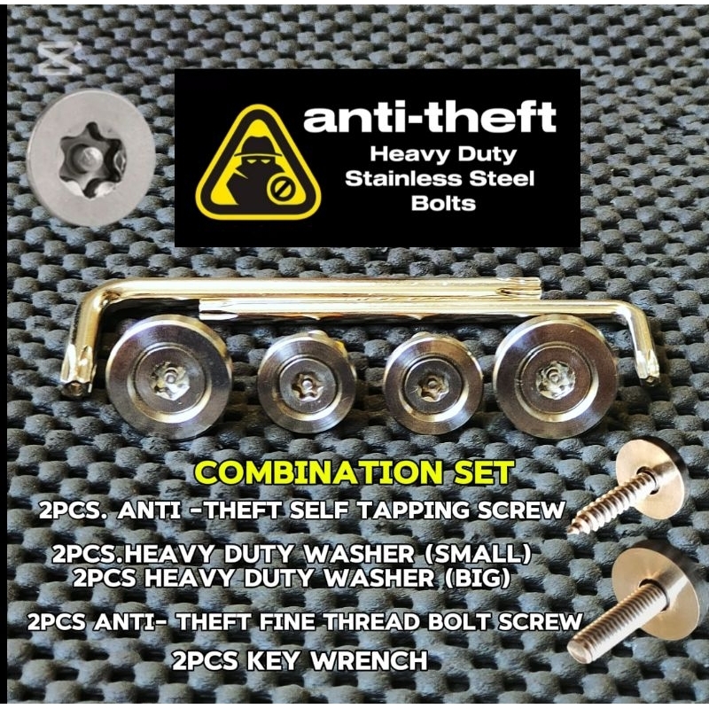 Anti-theft plate bolts for Ford, Hyundai, Kia etc.solid stainless steel ...