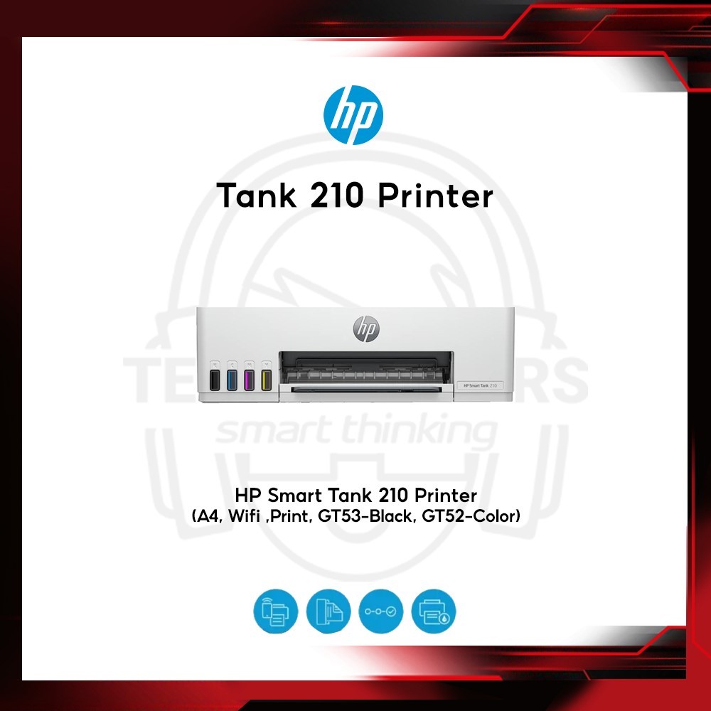 HP Smart Tank 210 Printer (A4, Wifi ,Print, GT53-Black, GT52-Color ...