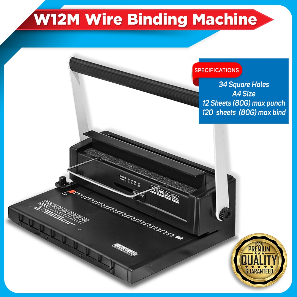 Q-W12M Wire Binding Machine 3:1 Pitch Double Loop Wire Binder Machine ...