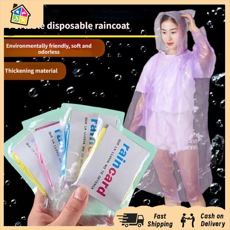 Disposable Plastic Reusable Poncho Raincoat Kapote Ultra Light Foldable ...