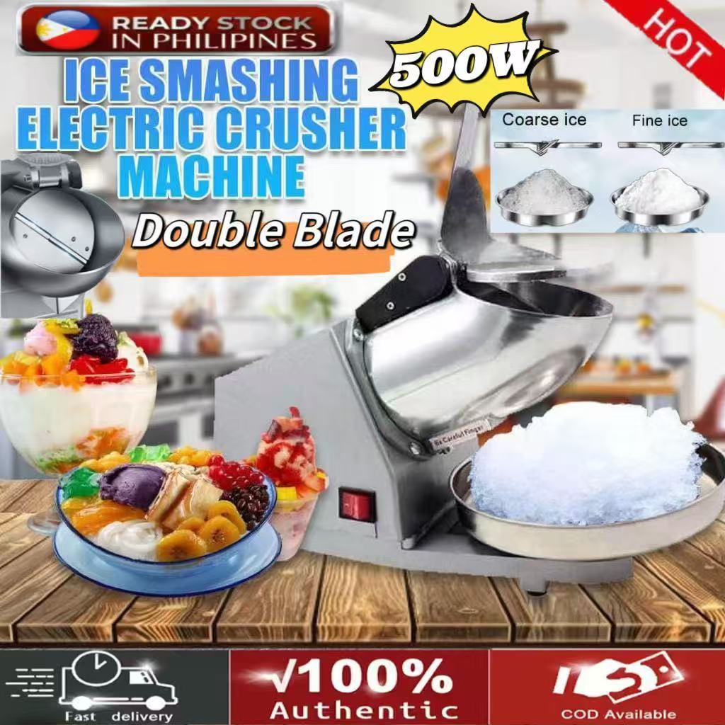 Electric Ice Crusher Double Blade Heavy Duty Ice Smashing Machine ...