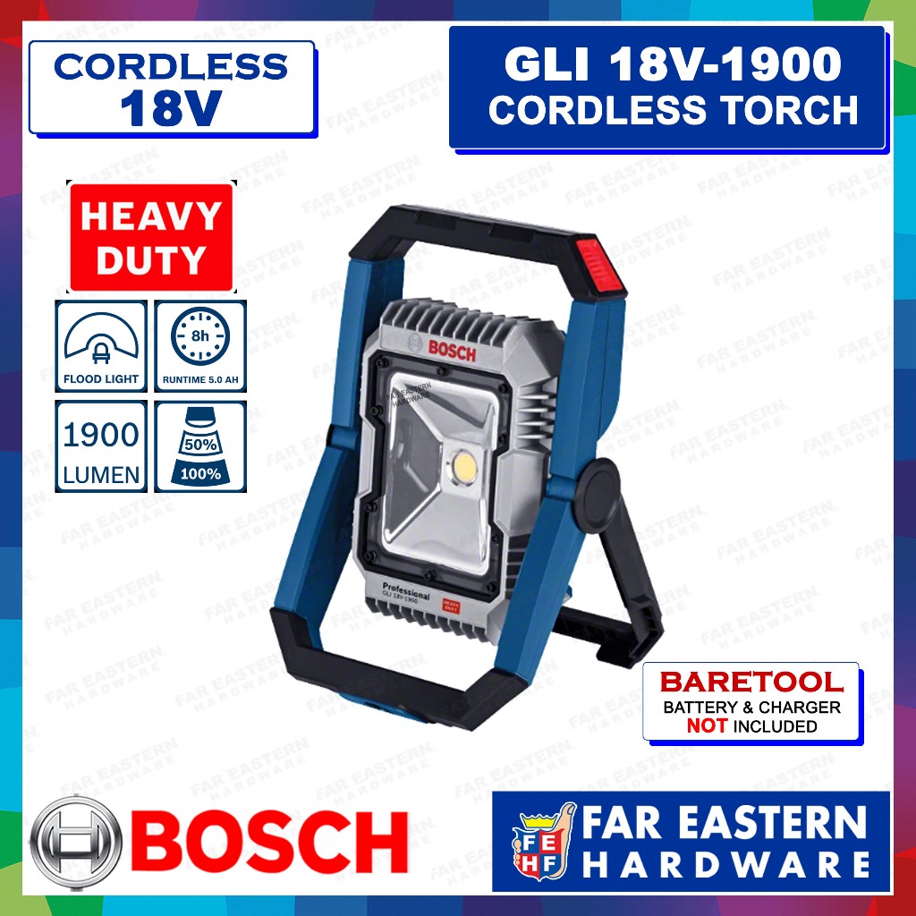 BOSCH GLI 18V-1900 Cordless Torch Work Light (Baretool) RBPT18 | Shopee ...