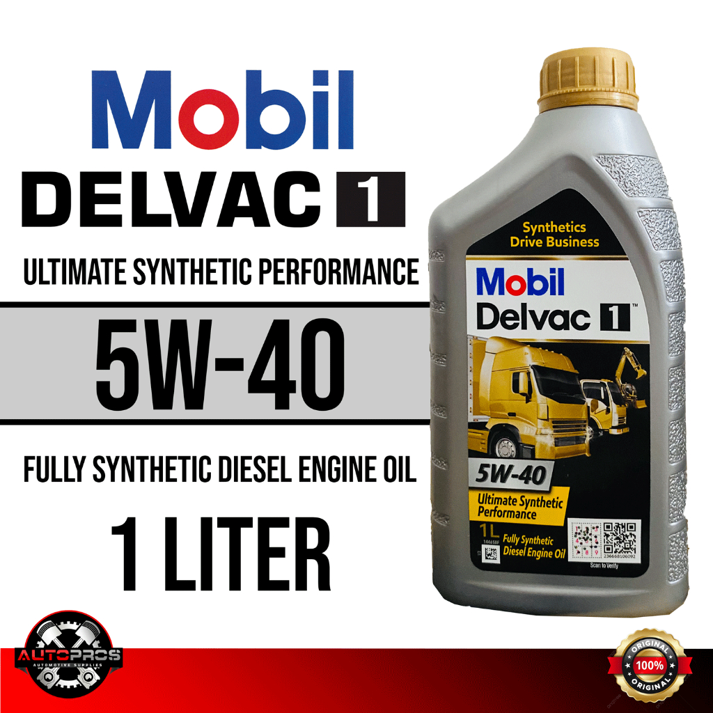 MOBIL 5W-40 Delvac 1 Fully Synthetic Diesel Oil 1 Liter | Shopee ...
