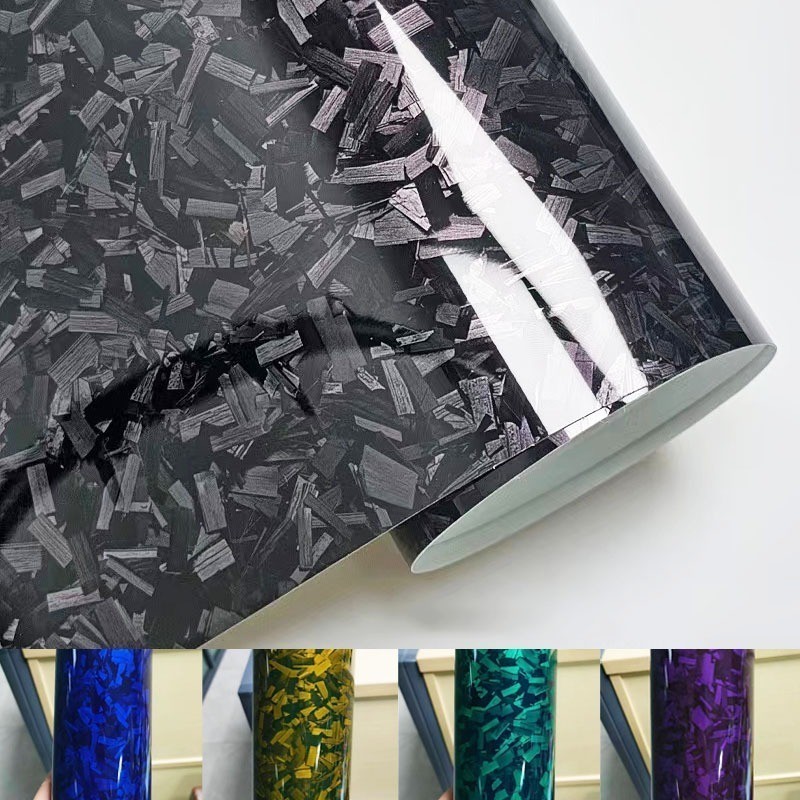 PET Forged Carbon Fiber Color Change Sticker Interior Rearview Mirror ...