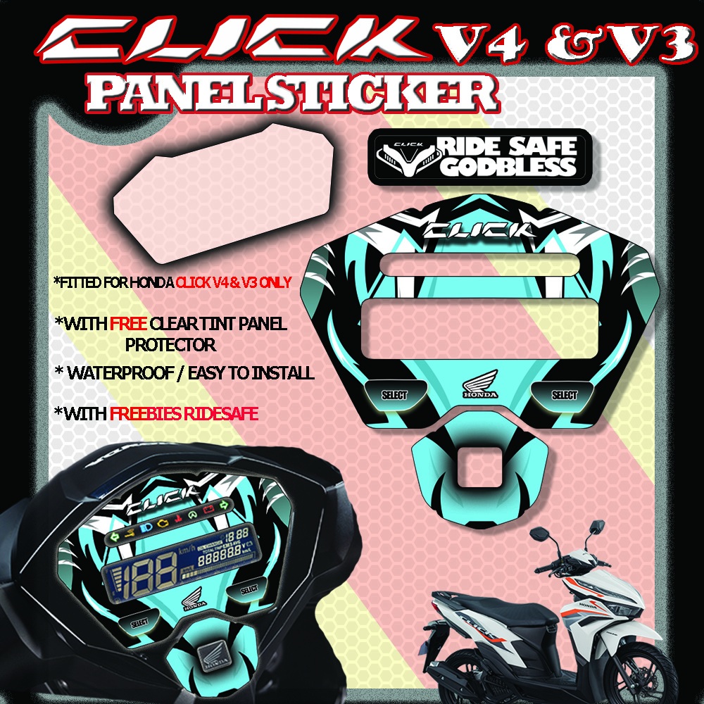 Honda Click 125 Version 3 and VErsion 4 Panel Gauge Protector Decals ...