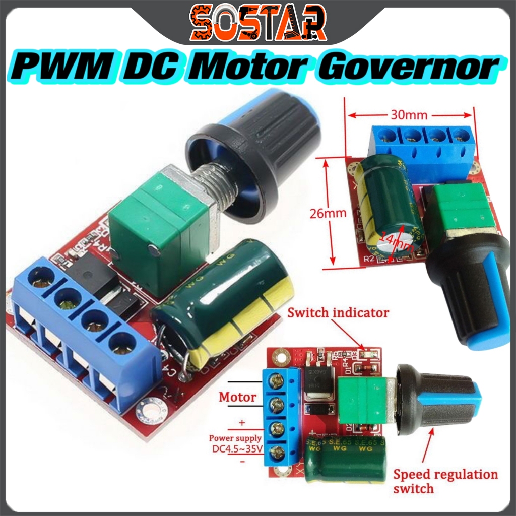 Motor Controller PWM DC 4.5V-35V 5A 20khz Motor Speed Controller for ...