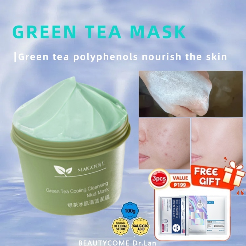 Green Tea Mask Cleansing Hydrating Oil Control Removing Blackhead Mud ...