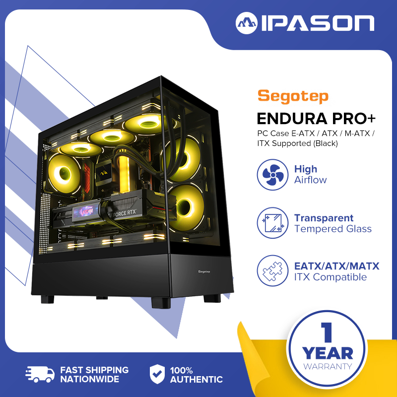 Segotep Endura Pro+ PC Case (E-ATX / ATX / M-ATX / ITX Supported) (Fans ...
