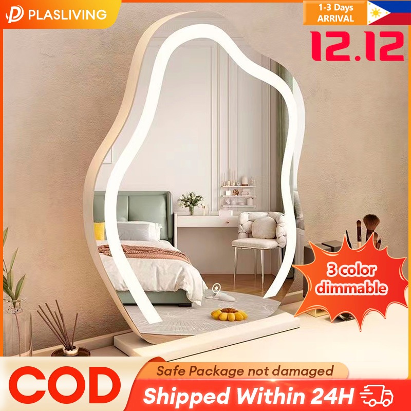 PLAS LED Mirror with stand Cloud makeup mirror Vanity Table 3 color ...