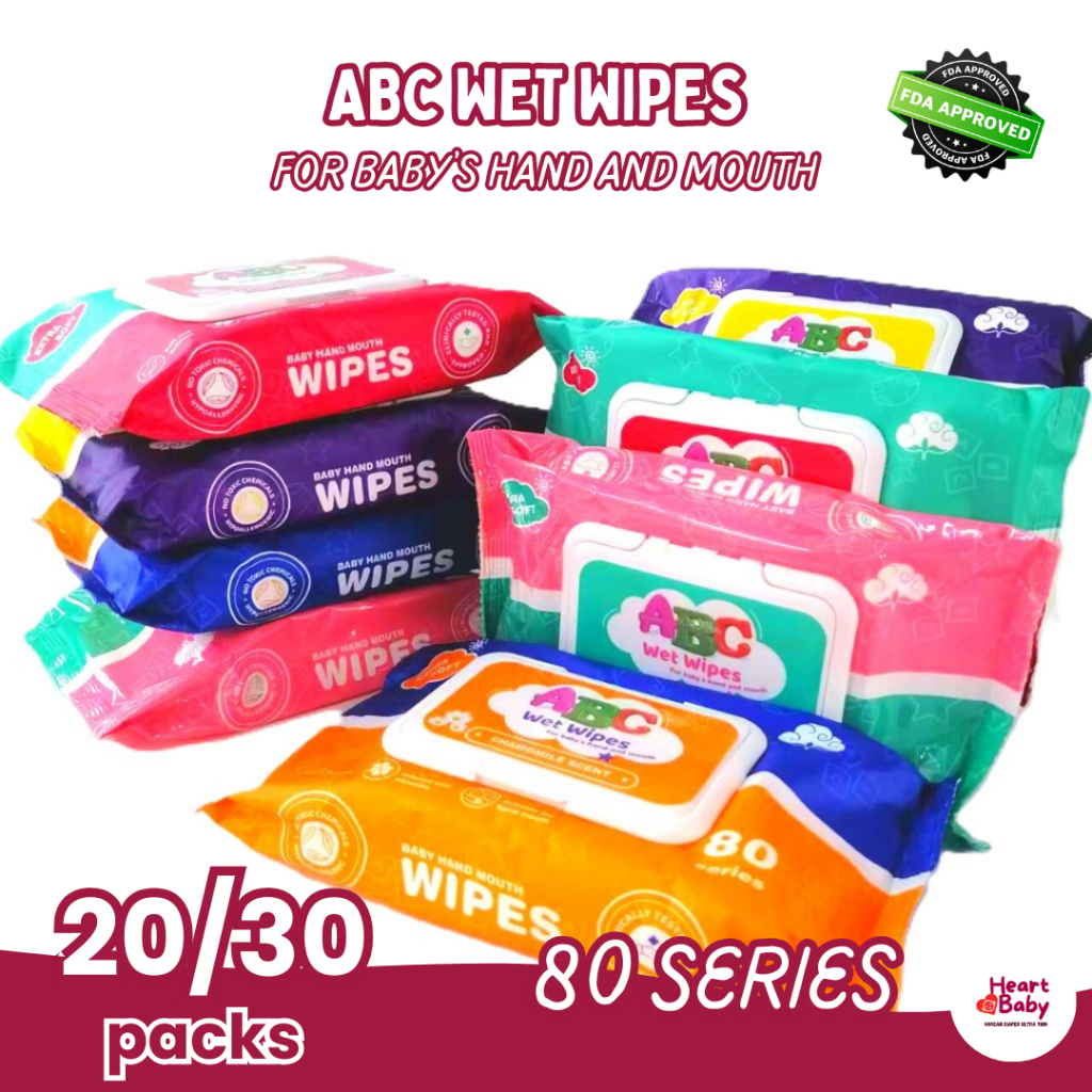 Heart baby ABC Baby Care Scented Wet Wipes 20/30 80 Sheets per pack ...