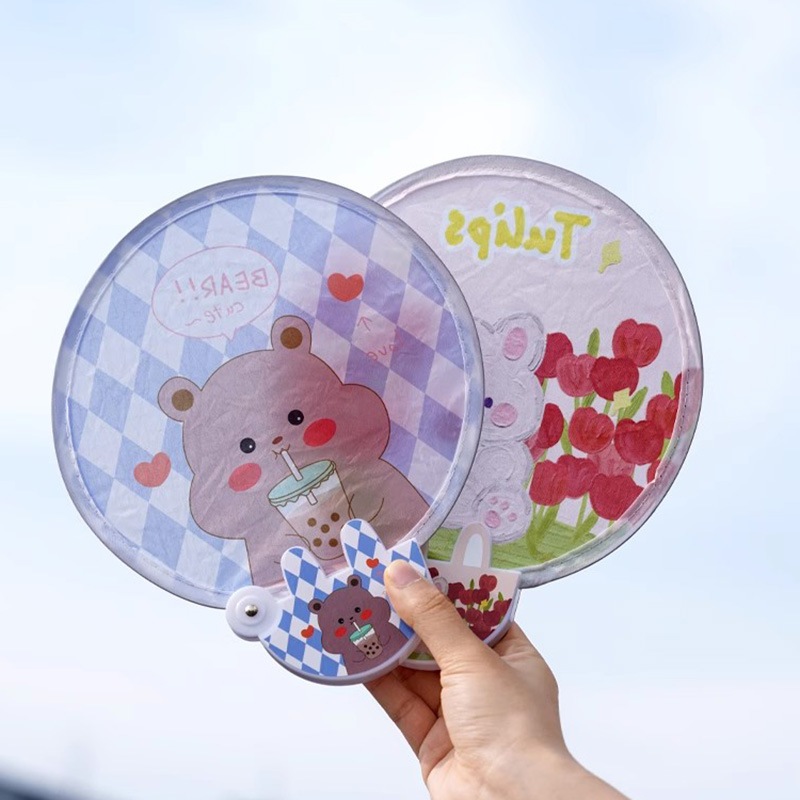 Hand Fan Personalized Foldable cloth Fan With Round Foldable Fan Out ...