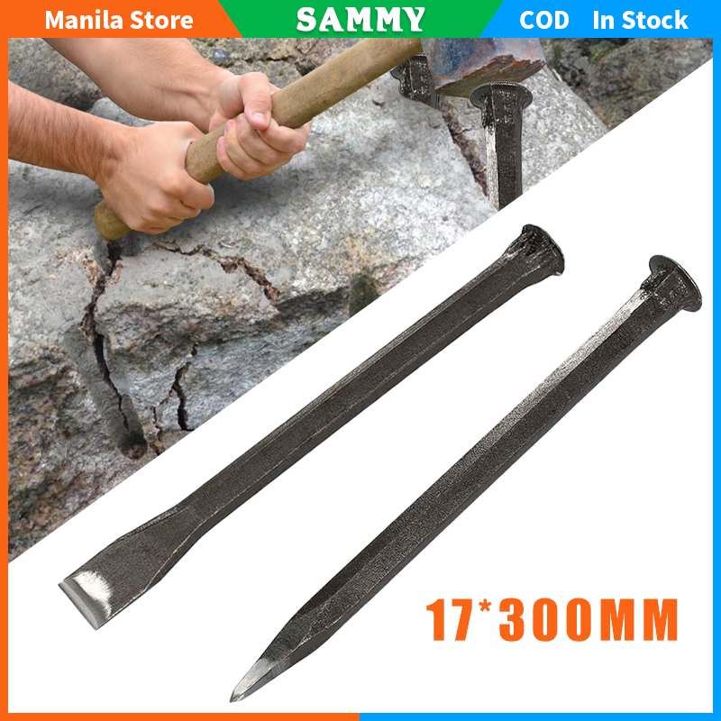 Industrial-Grade Steel Chisels Flat and Pointed for Stone and Concrete ...