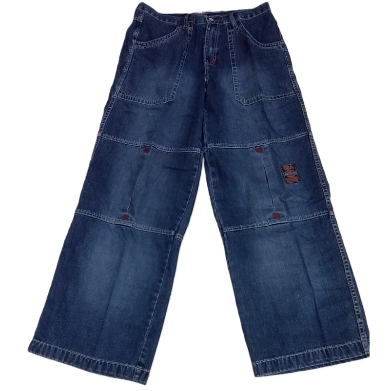 CLUB R #8329 MENS DENIM PANTS BAGGY STYLE WITH BACK POCKET FLAPS WITH ...