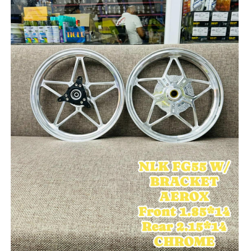 NLK MAGS FG55 W/ BRACKET FOR AEROX (CHROME) | Shopee Philippines