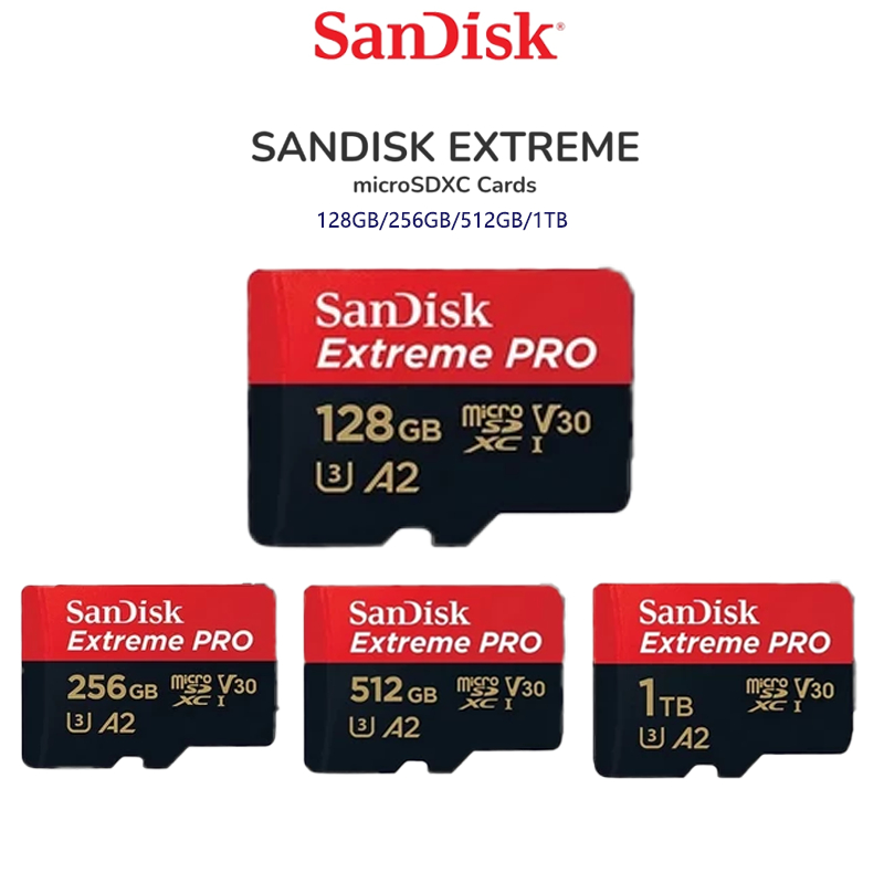 Sandisk Extreme Pro A2 micro sd card 128GB/256GB/512GB/1TB memory card UHS-I V30 Class 10 ...