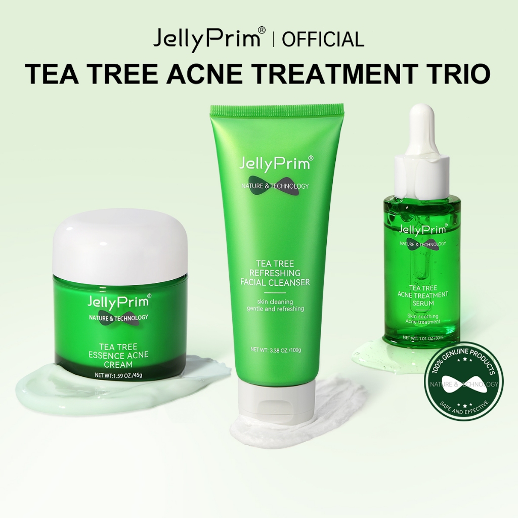 JellyPrim Australia Tea Tree Acne Removal Cream+Serum Soothing Redness ...