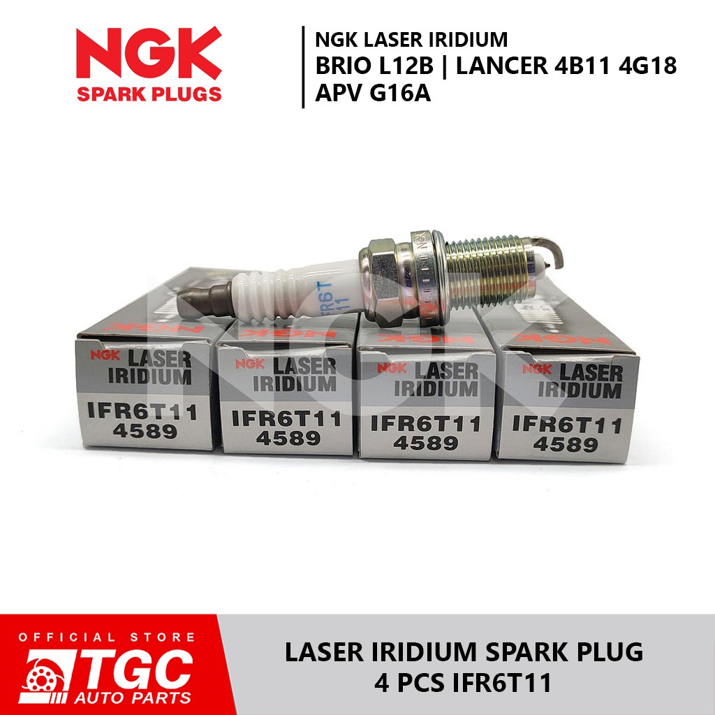 NGK Laser Iridium Spark Plug Brio L12B 2019 / Lancer EX 4B11 MX 4G18 / APV 2004 G16A IFR6T11 ...