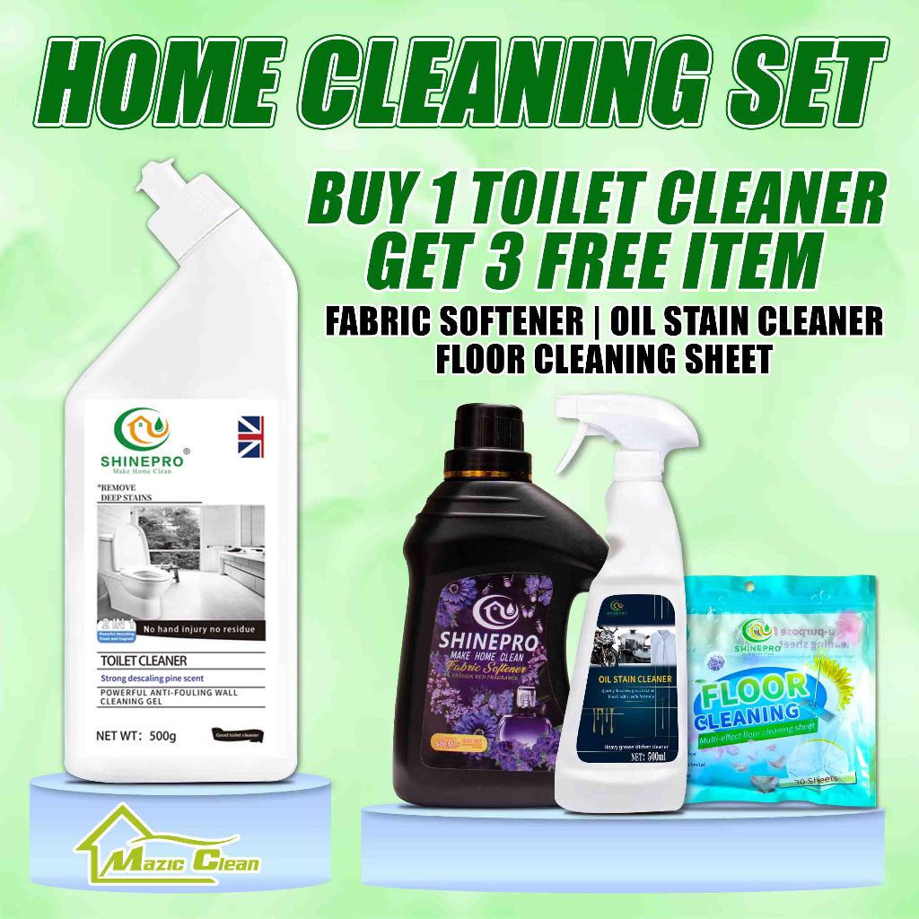 Shinepro Buy1Get3 Home Clean Set, Toilet Cleaner, Fabric Softener, Oil ...