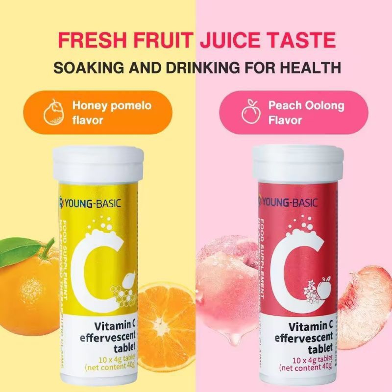 9 YOUNG-BASIC Vitamin C Effervescent Tablets Beauty Supplement Whiten ...