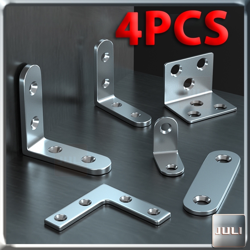 【4 PCS】Angle Bracket Stainless Steel Right Shelf Support Shape Bracket ...
