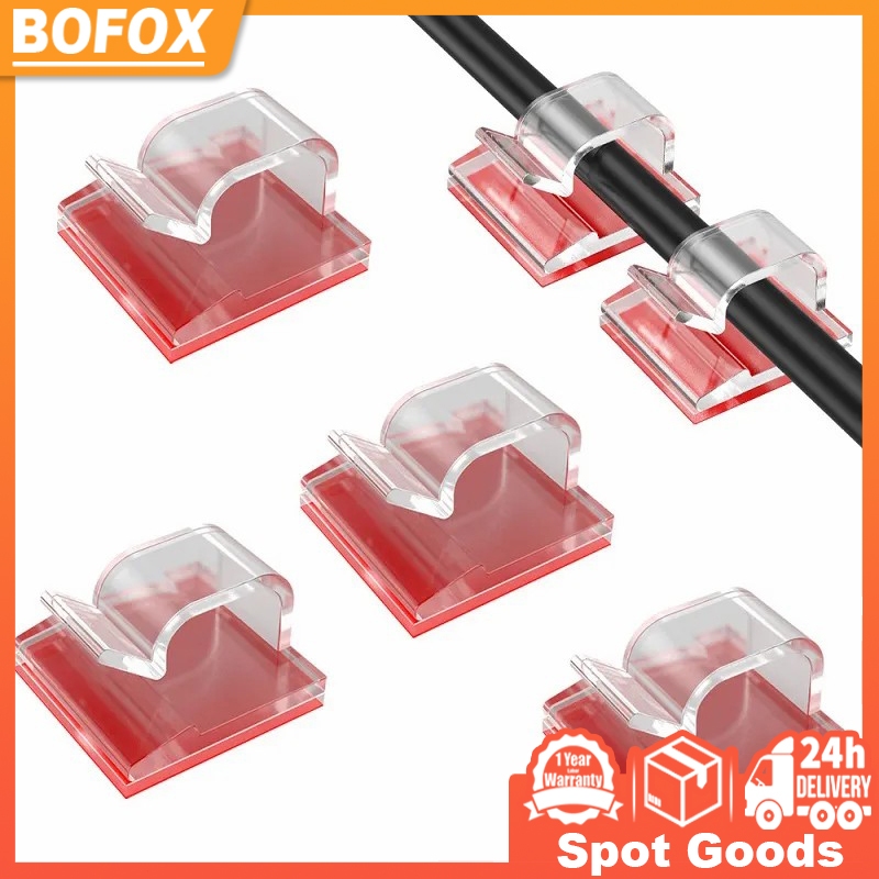 50Pcs/Set Desktop Cable Management Cable Clips Self Adhesive Tape Wire ...
