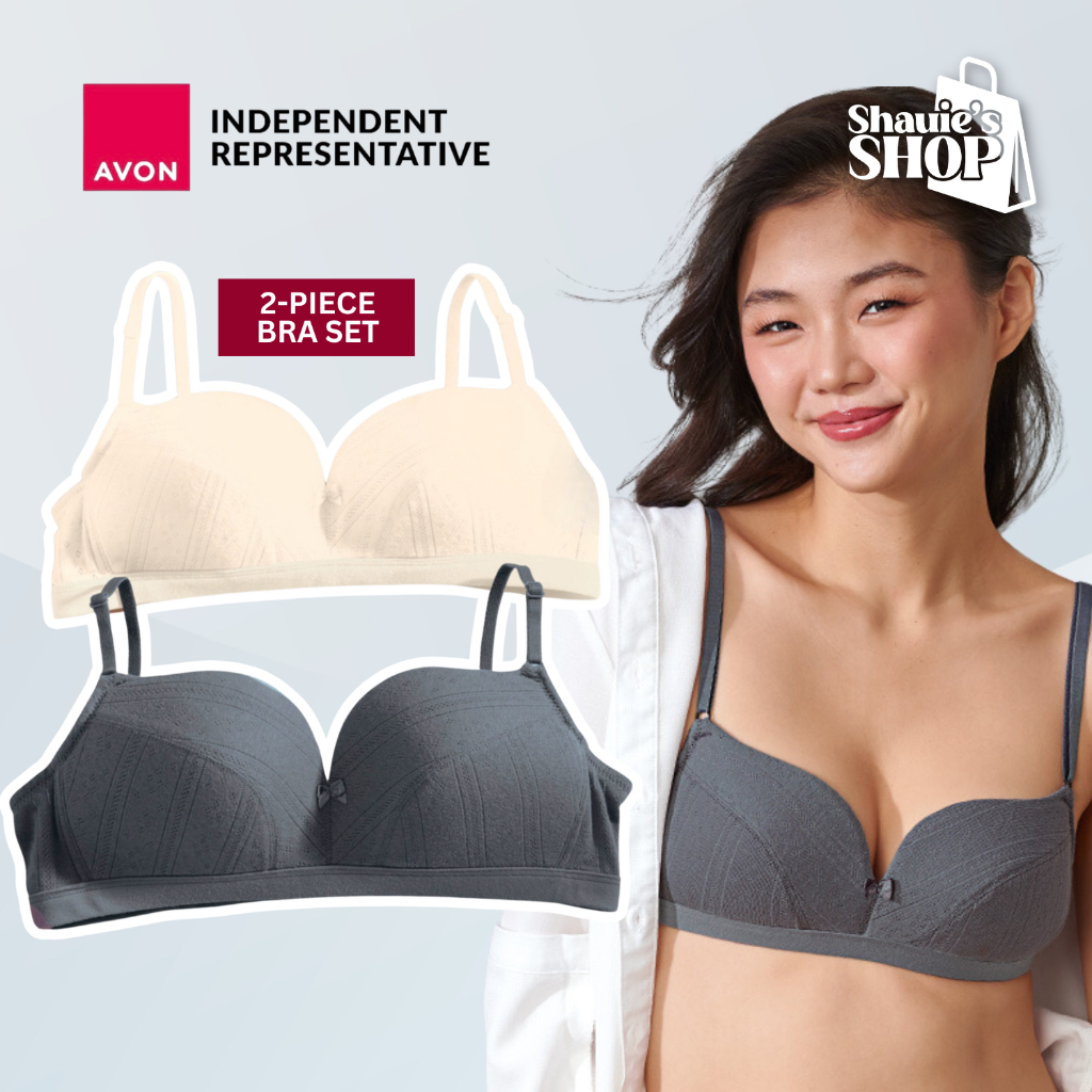 AVON Daisy Non-wire Full Cotton 2-pc Bra Set | Sizes: 32A - 36B | Shopee Philippines
