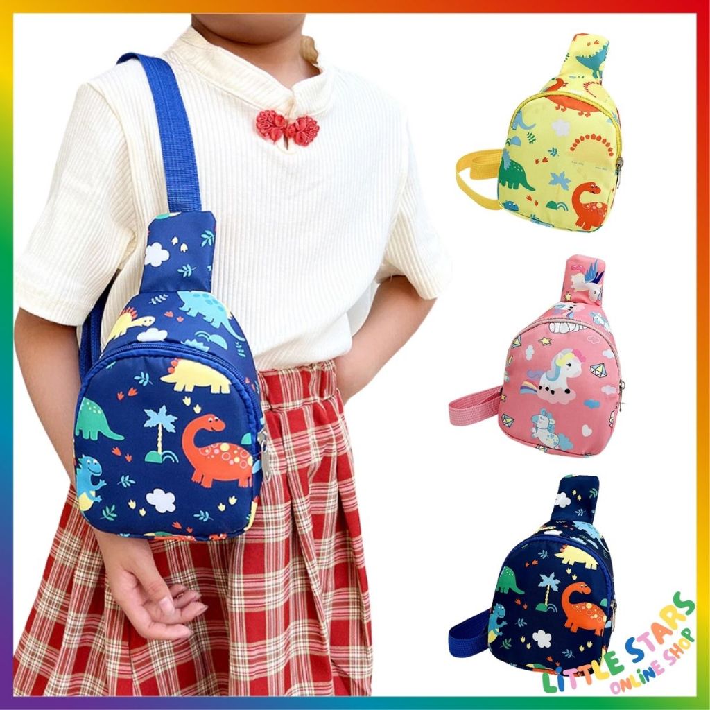 Little Stars Kids Crossbody Shoulder Bags Dinosaur Design Bag Nylon ...