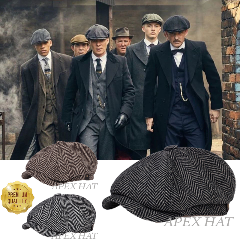 Newsboy Caps Soft Cap Shelby Hat Autumn Winter Men Flat Caps Gray ...