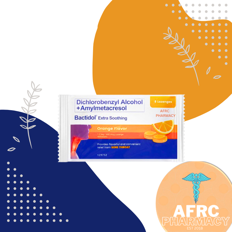 Bactidol Extra Soothing Lozenges Orange 8 Lozenges and 16 Lozenges For ...