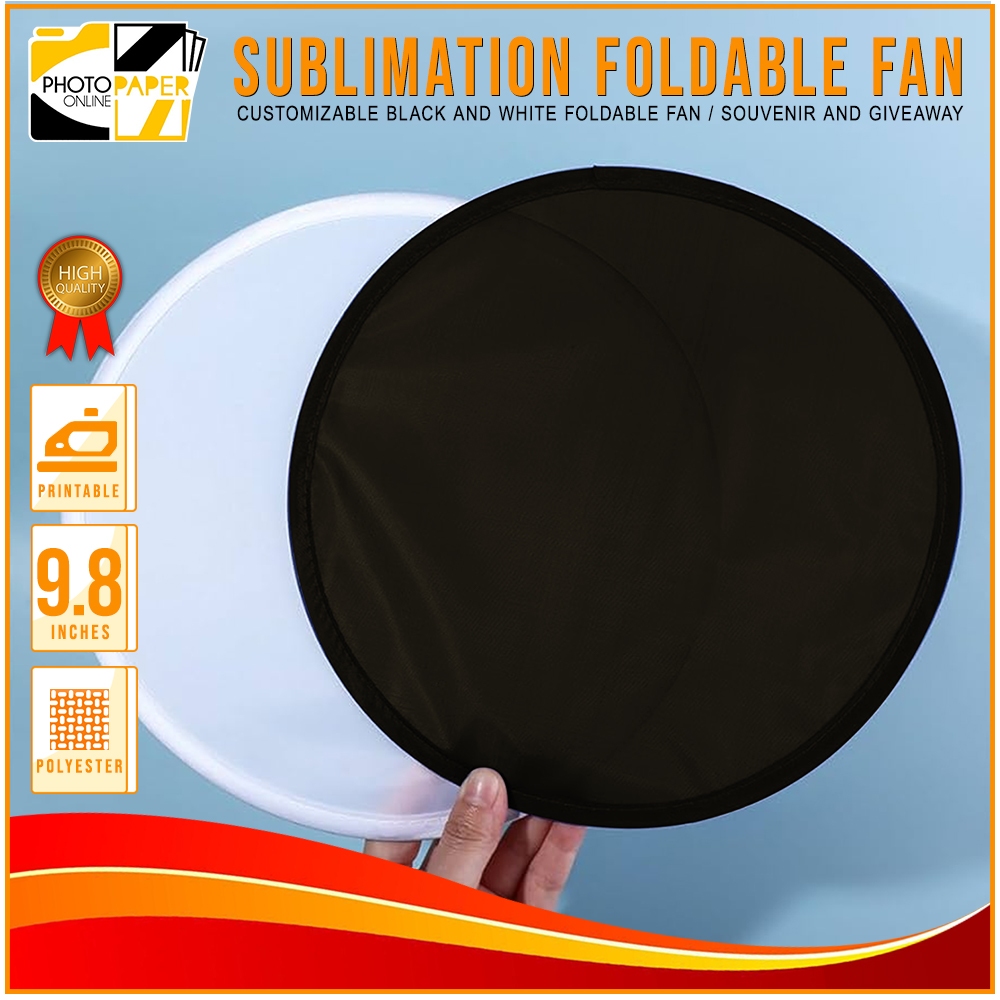 Sublimation Foldable Fan Black and White with Pouch for Customize ...