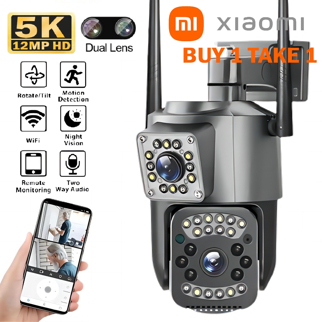 XIAOMI Outdoor CCTV Camera 4K Dual Lens 360 Night Vision Wireles WiFi ...