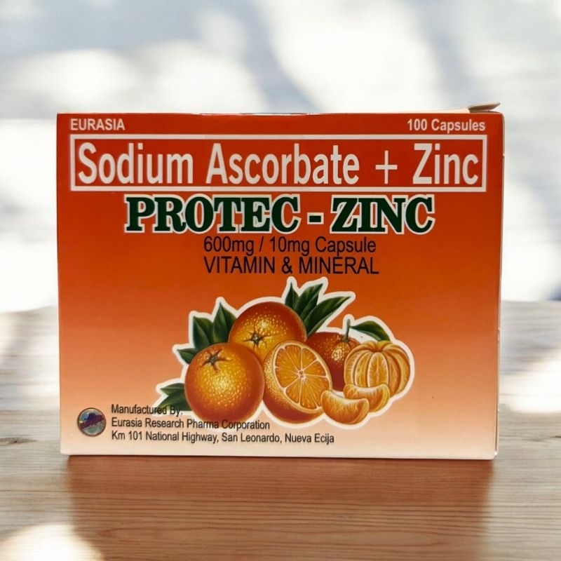 Sodium Ascorbate with Zinc Protec -Zinc 100 Capsules NON ACIDIC Vitamin C & Mineral Authentic ...