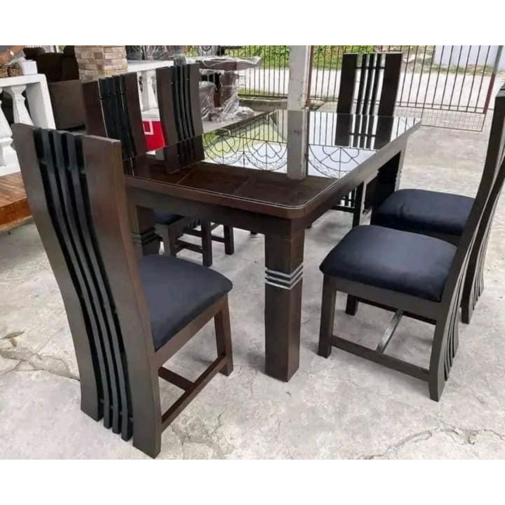 Brand New Dining Table 6 Seaters with Top Glass | Shopee Philippines