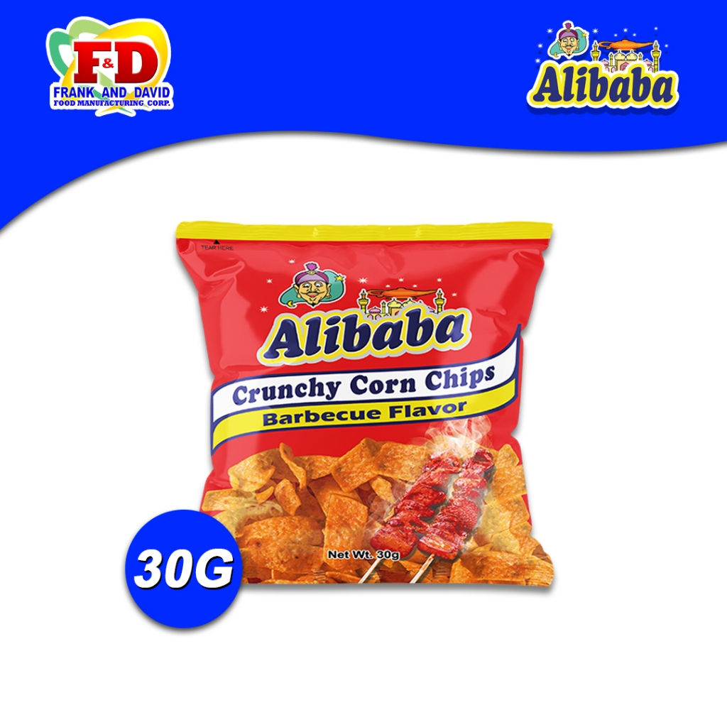Alibaba Crunchy Corn Chips - Barbecue Flavor 30 grams | Shopee Philippines