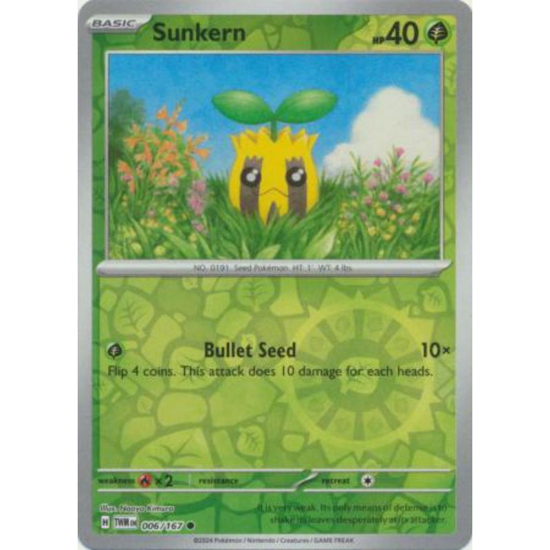 Pokemon Card, Sunkern 006/167, Common Reverse Holo. (ENGLISH TYPE ...