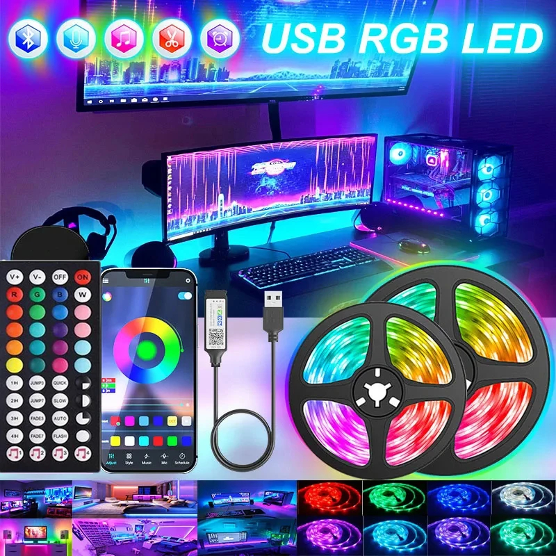 LED light for room Decoration Light RGB Strip Light DIY Remote Strip ...