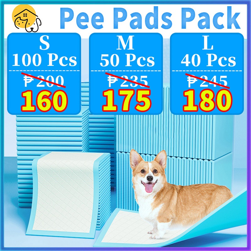 100pcs/50pcs/40pcs Dog Pee Pad Per Pack Pee Pads For Dogs Puppy Pet Wee ...