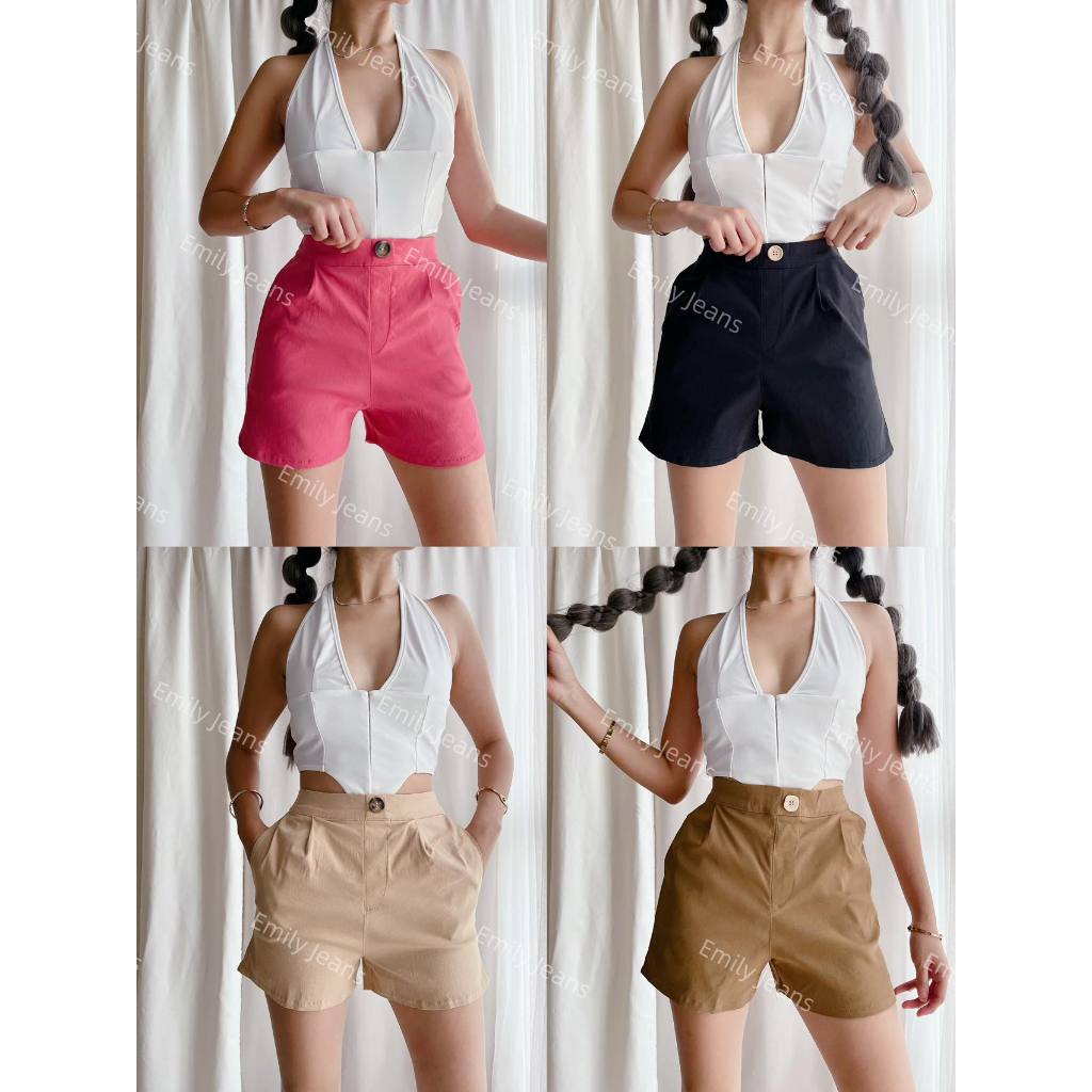 EMILY Korean Woven High Waist Ladies Short | Shopee Philippines