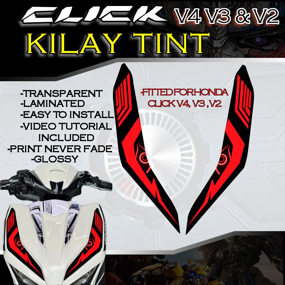 HONDA CLICK WITH THE ROBOT KILAY TRANSPARENT STICKER, DESIGNED FOR ...
