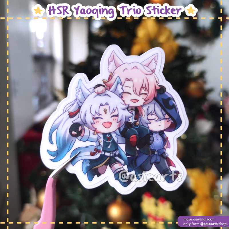 Honkai Star Rail HSR Yaoqing Trio Sticker | Feixiao Jiaoqiu Moze ...