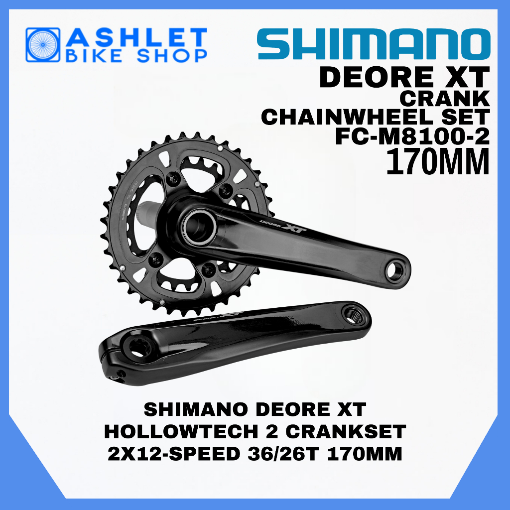 ORIGINAL SHIMANO XT FC-M8100-2 Crank Chainwheel Set 12 Speed 36-26T 170mm - ASHLET BIKE SHOP ...
