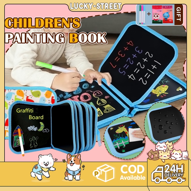 Drawing Book for Kids Set Erasable Doodle Drawing Pads with Watercolor ...