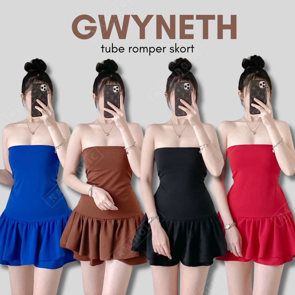 Namiholic Gwyneth Tube Romper Skort I Crepe Fabric I XS to SMALL | Shopee Philippines