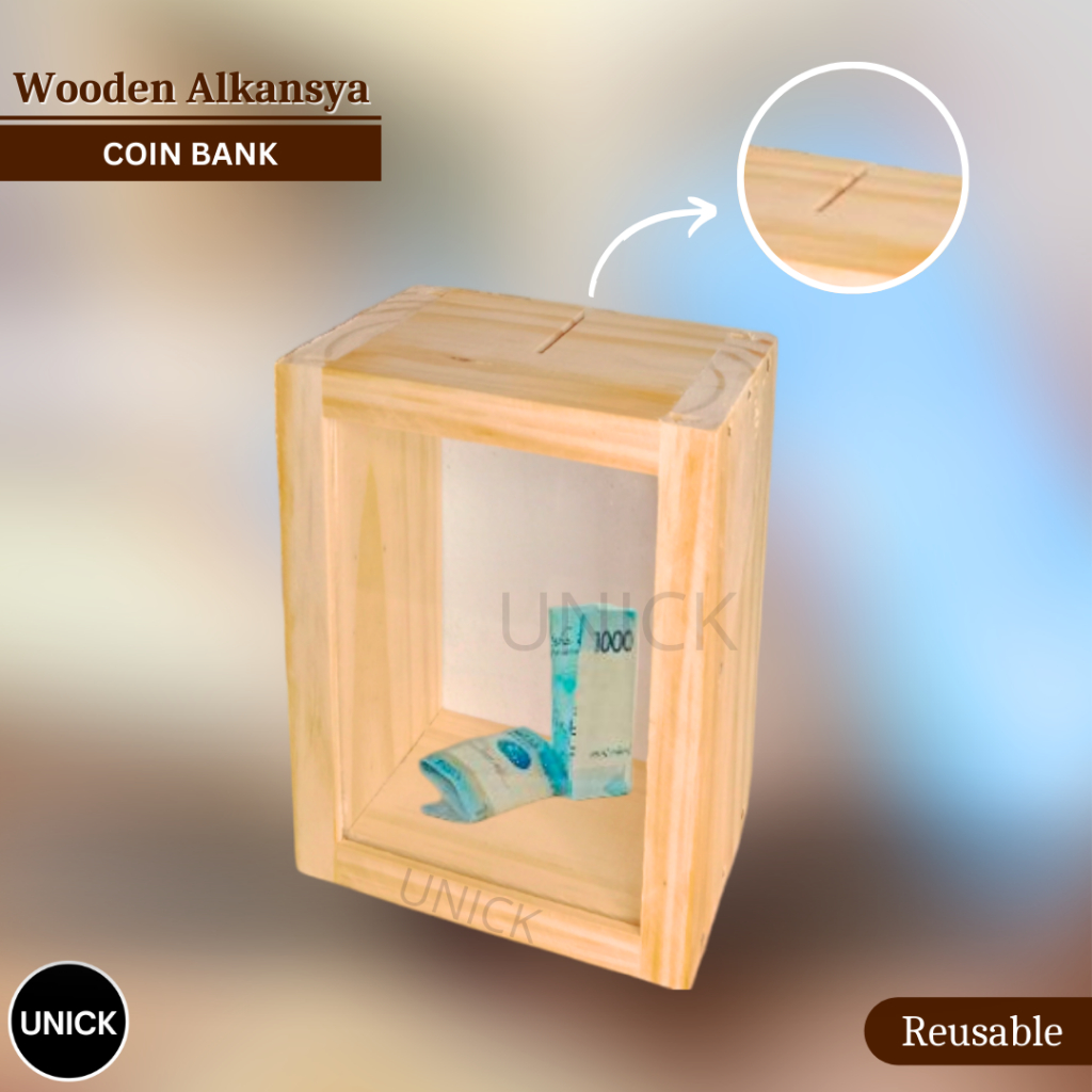 Small Wooden Alkansya | Aesthetic Coin Bank | Reusable | Shopee Philippines