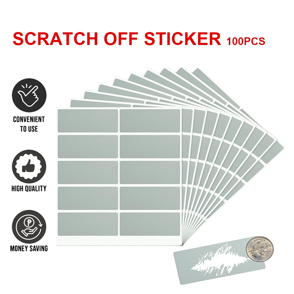 100pcs Scraping Stickers Rectangular Creative Scratch Off Stickers DIY ...