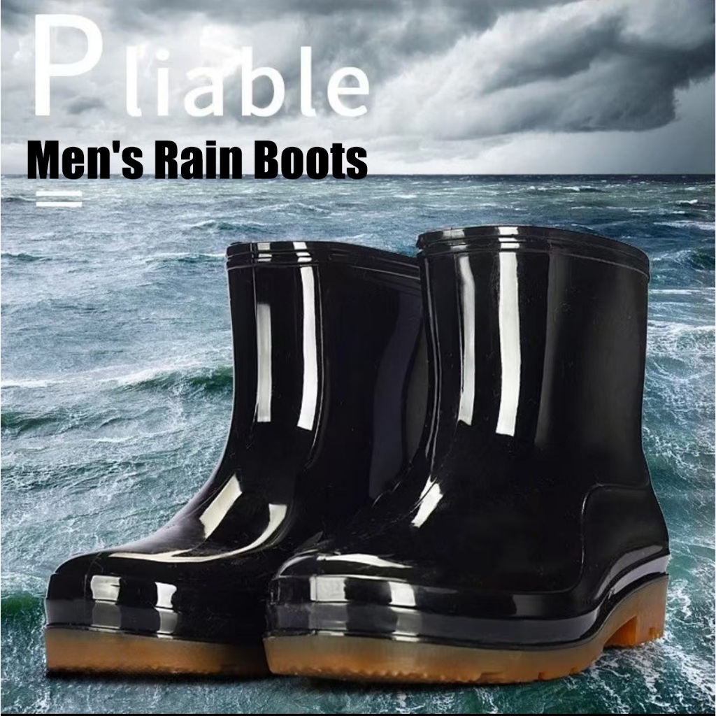 Rain boots TPE rubber rain boots Thickened bottom 2024 New Water Shoes ...